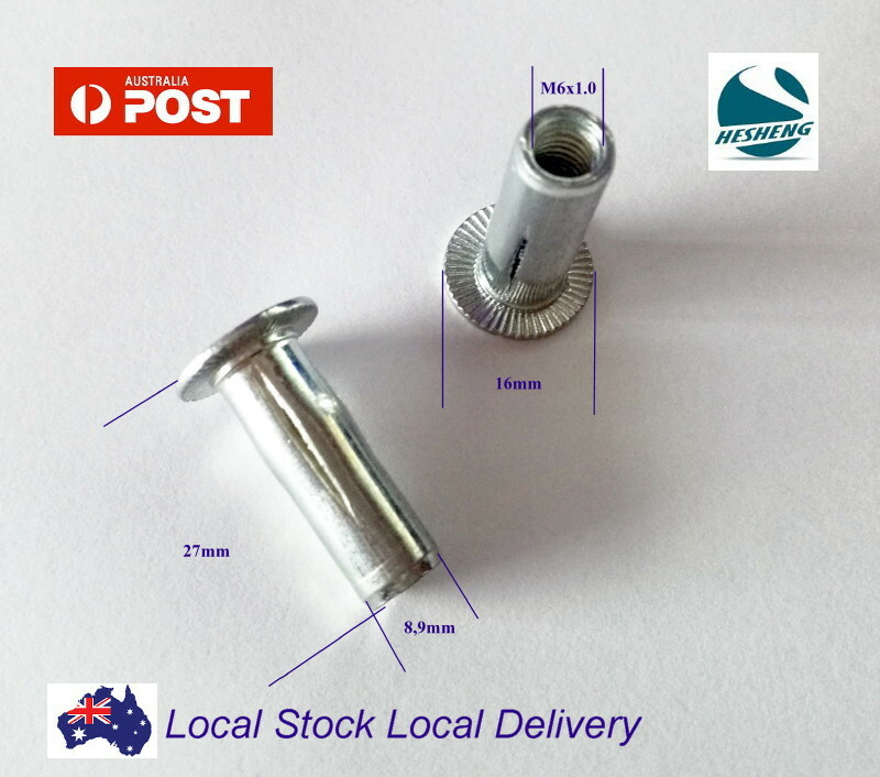 Flange Plus Nut M6 6mm Metric Pre-bulbed Nutsert Rivnut Rivet Nut Clear ...