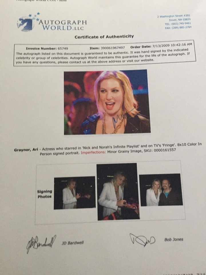 Ari Graynor Autographed Signed 8x10 Photo - COA | eBay