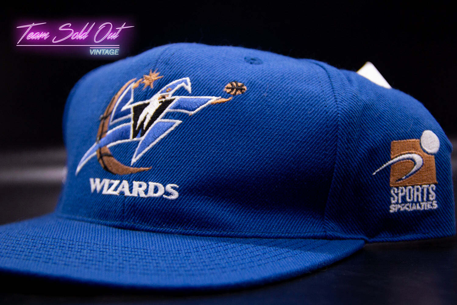 Vintage Sports Specialties Washington Wizards Plain Logo Snapback Hat ...