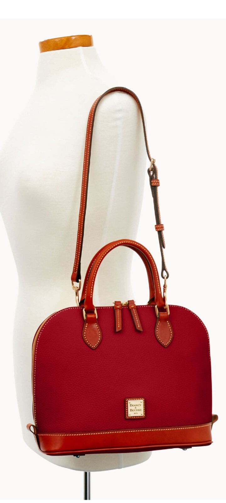 Dooney & Bourke Pebble Grain Zip Zip Satchel Shoulder Bag Top Handle ...