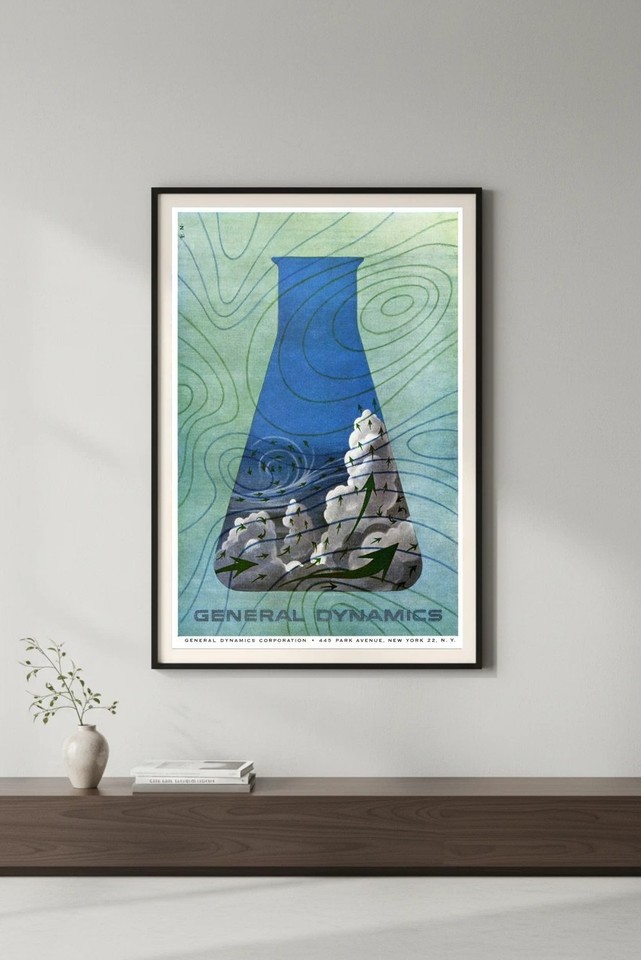 🌌 General Dynamics Science Poster - 1950s Atom Design 🌟 24x36” -Retro ...