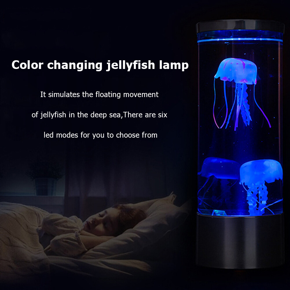 Jellyfish Tank Aquarium LED Lamp Lava Night Light for Home Bedroom (A ...
