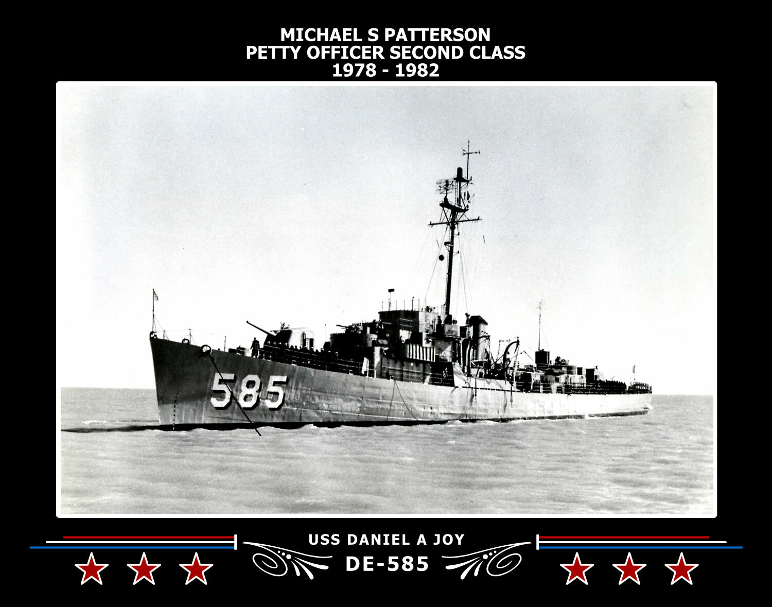 Navy Emporium USS Daniel A Joy DE-585 Canvas Photo Print 216DE585 | eBay