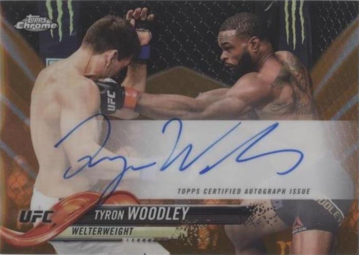 2018 Topps Chrome UFC - Fighter Autographs Tyron Woodley #FA-TT Orange ...