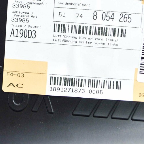 NEW BMW M4 F82 RADIATOR LEFT AIR DUCT 51748054265 8054265 2016 OEM NO🇺🇸 ...