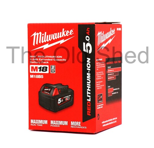 Genuine Authentic Milwaukee M18 M18B5 18V 5.0Ah Li-Ion RED LITHIUM ...