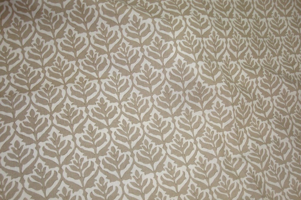 3 yds Stroheim Fabricut Fabric 100% Linen print Cameron Taupe Pillows ...