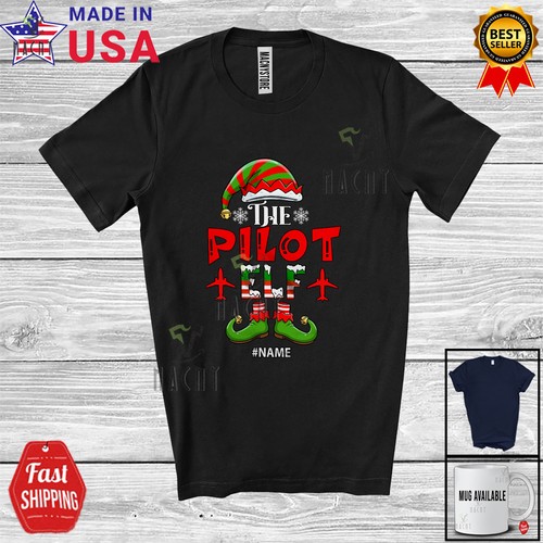 Custom Name I'm The Pilot Elf; Proud Christmas Jobs Careers Elf Family ...
