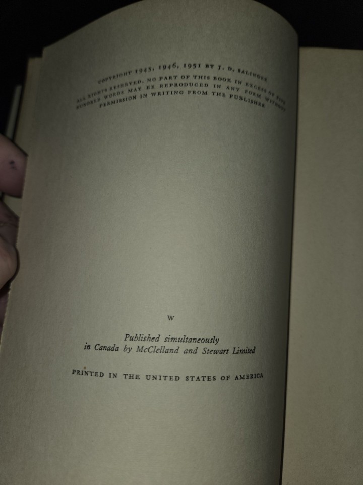 J.D. Salinger Catcher in the Rye 1st Edition Signed No COA | eBay