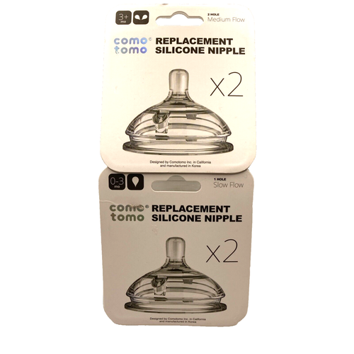 Como Tomo Silicone Replacement Nipple Slow and Medium Flow Bundle New ...