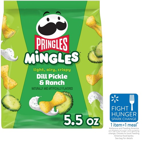 (6 pack) Pringles Mingles Dill Pickle and Ranch Puffed Snacks, 5.5 oz ...