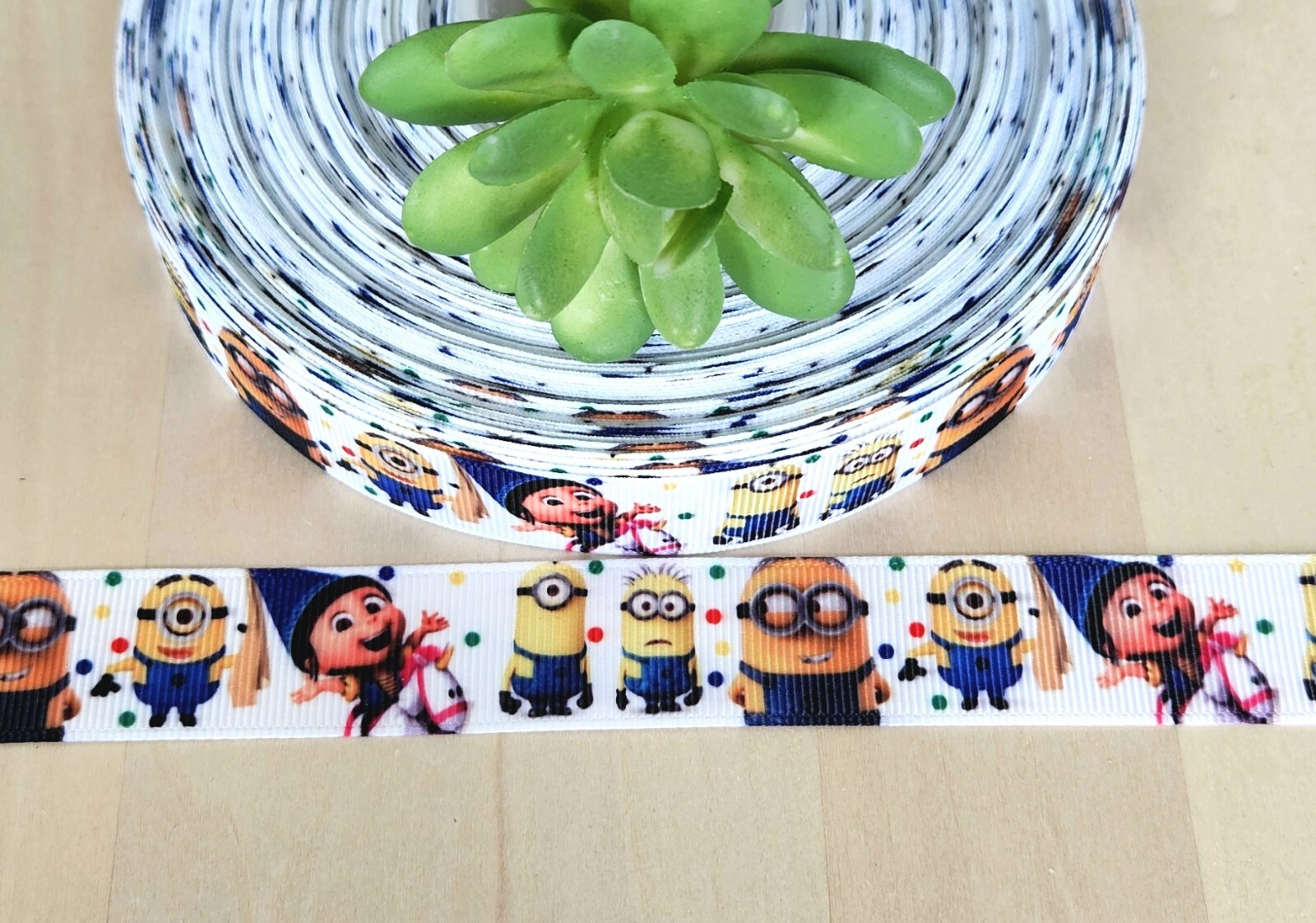 7/8 Inch (1 YD) Minions Grosgrain Ribbon Kevin Stuart Bob Minion Movie ...