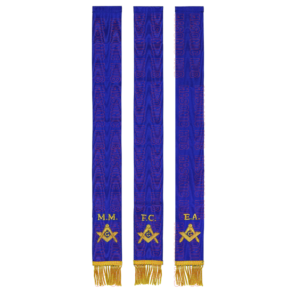 Masonic Bible Markers Hand Embroidered Royal Blue Ribbon & Gold Bullion ...