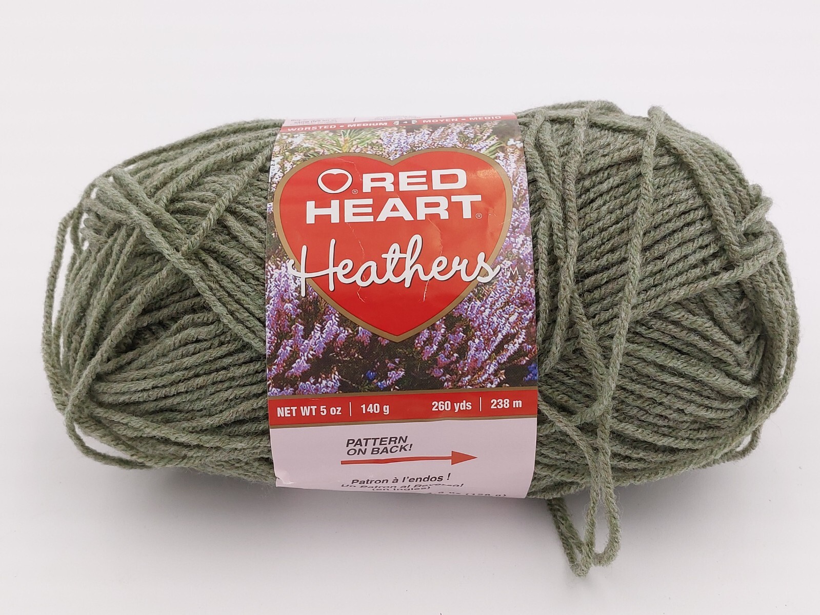 LOT of 4 Red Heart HEATHERS Yarn in THYME #4444, 5oz Skeins ...