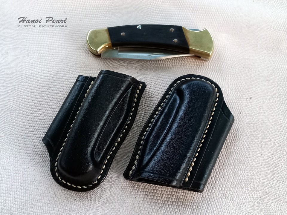 Buck 112 Ranger Sheath | Custom Horizontal Leather Sheath | Left Handed ...