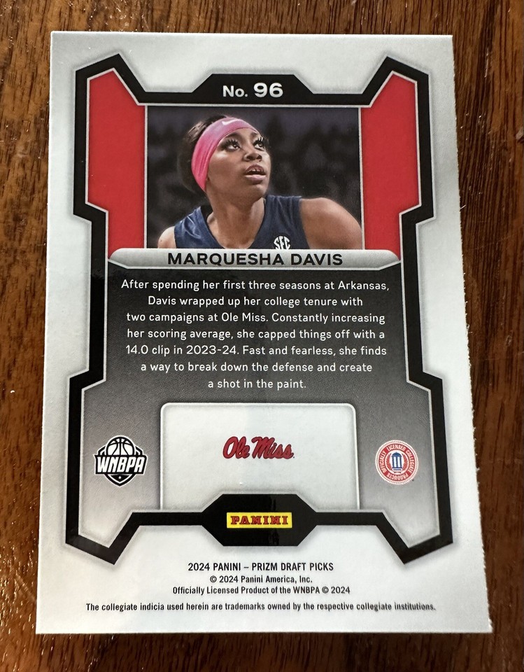 Marquesha Davis Rookie Card 2024 Panini Prizm Draft Picks Basketball NY ...