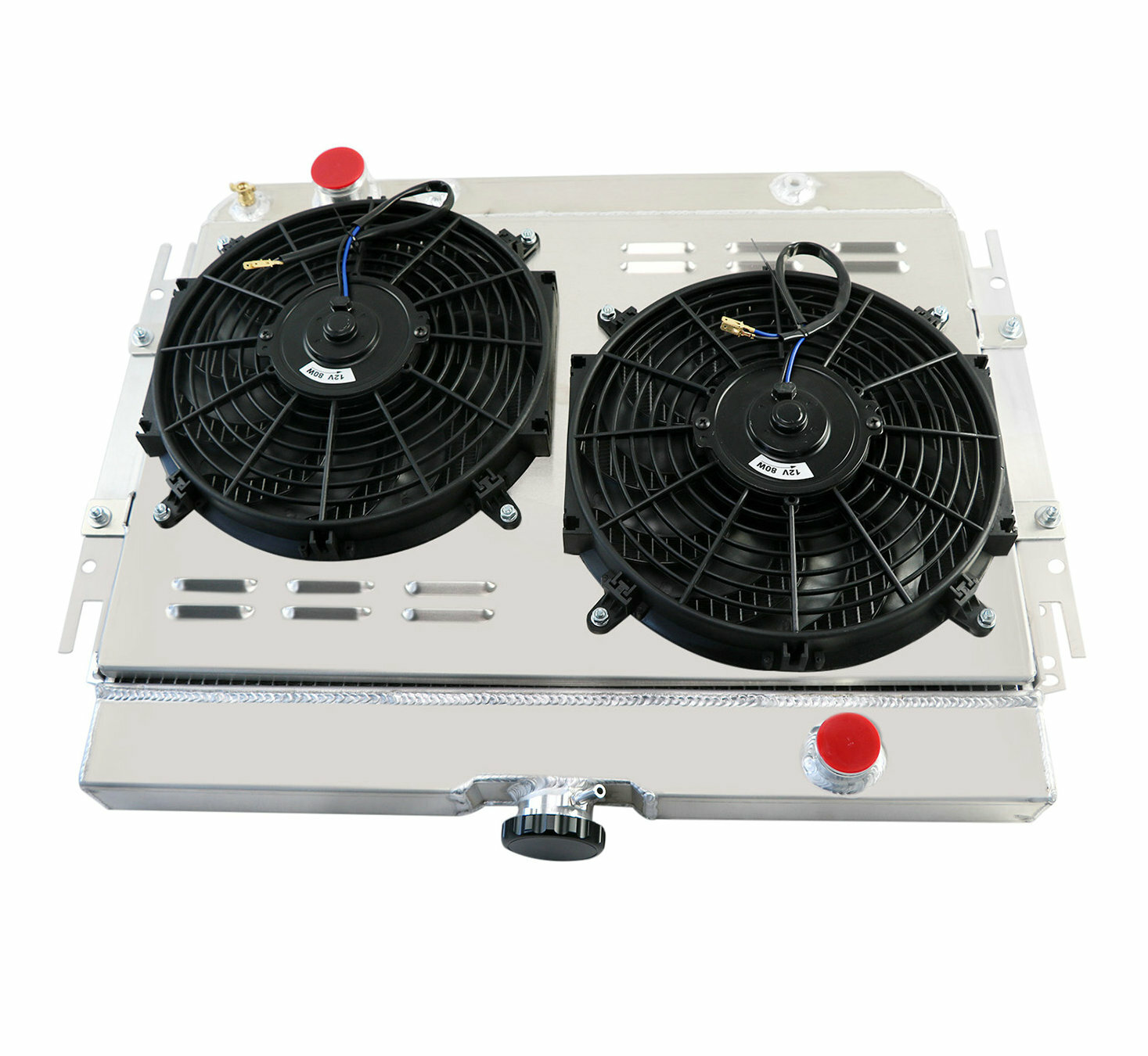 4 ROW RADIATOR+SHROUD FAN Fit 1963-1968 64 CHEVY IMPALA BELAIR CHEVELLE ...