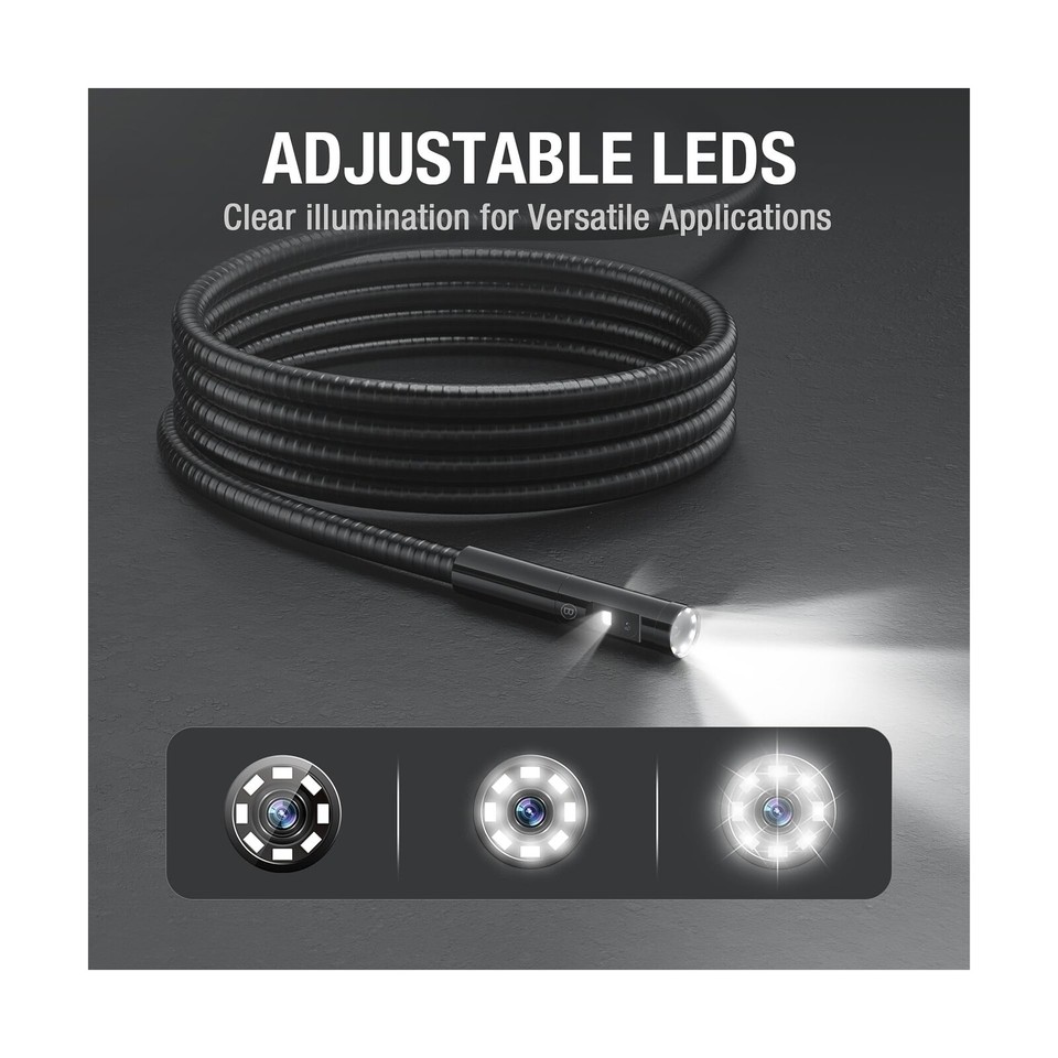 Teslong Endoscope Replacement Cable with Light, Triple Lens Inspection ...