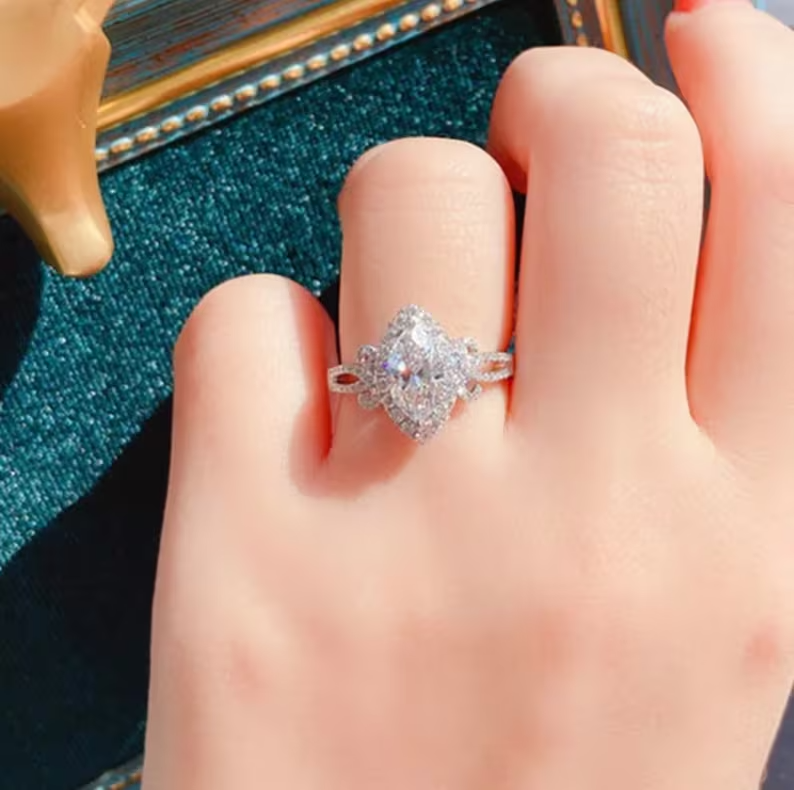 1.88 CT CZ Women Promise Ring 925 Silver Plated Fabulous Ring For ...