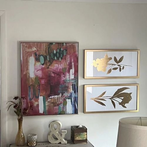 24" x 30" Colorful Collage by Amira Rahim Framed Wall Canvas ...