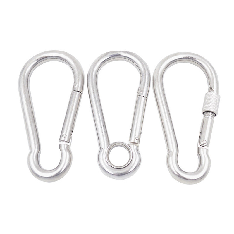 Locking Carabiners Snap Hook Spring Clips Karabiner Carabina 304 ...