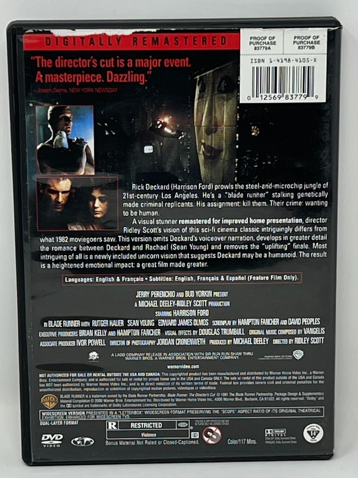 Blade Runner - 2006 The Director's Cut (Remastered Limited Edition ...