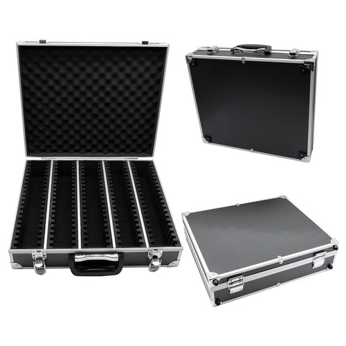 Black Aluminum Frame Storage Box with Lock for 100 PCGS NGC Coin ...