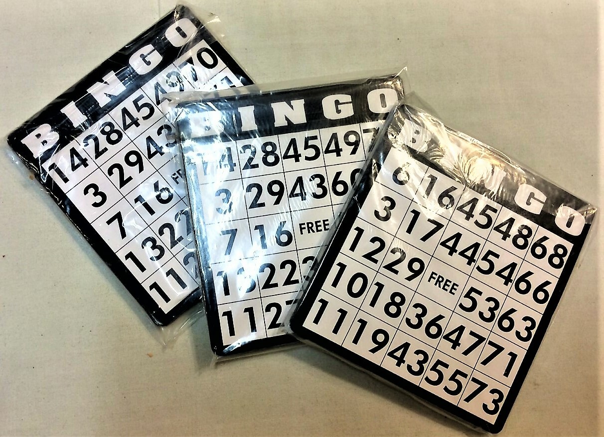 Bingo Cards Reusable Durable Card Board Easy Read 3 Repeat Packs of 18 ...