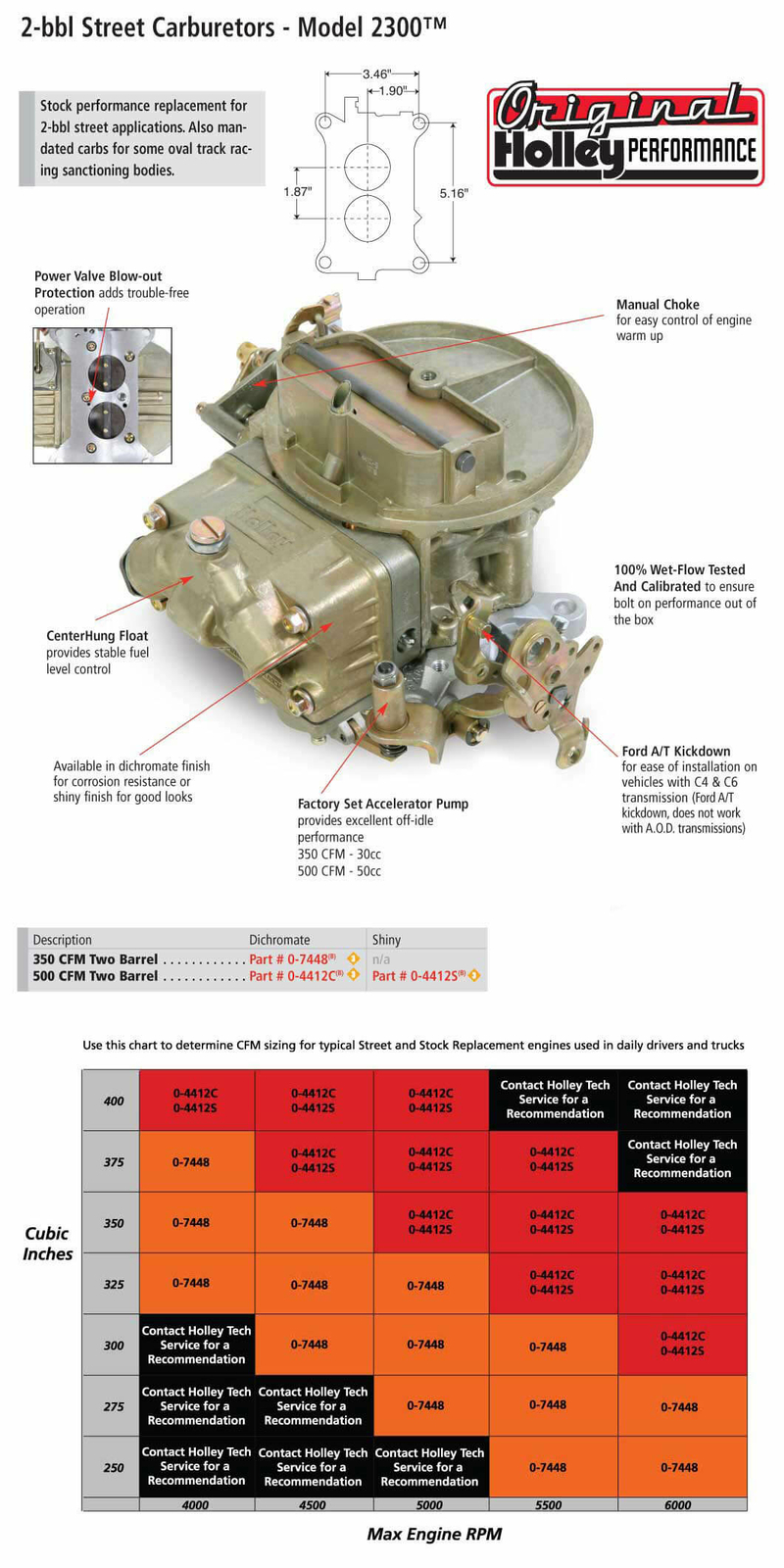 Holley 500 CFM Performance 2BBL Manual Choke Polished Carburetor | eBay