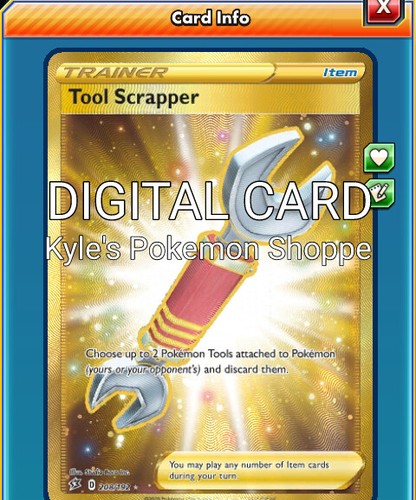 Tool Scrapper SR SECRET RARE Pokemon TCG Online PTCGO FAST 208/192 ...