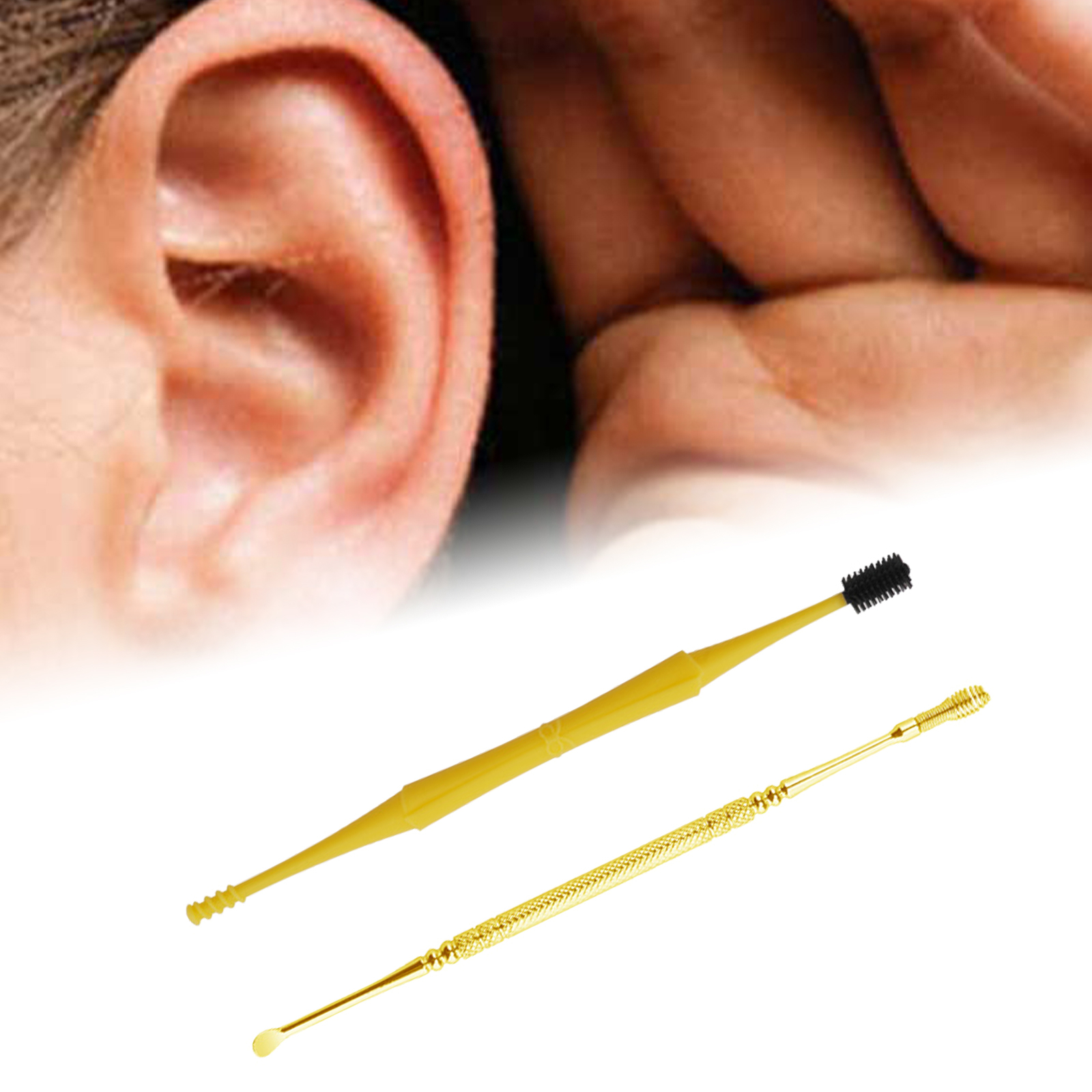 2pcs/set Ear Cleaner Mini Durable Manual Metal Ear Wax Remover 360 ...