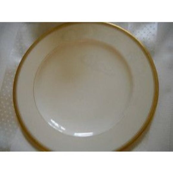 Morgan Belleek John Wanamaker Pat.7/G1 Gold Wide Rim Pin Line 8" Salad ...