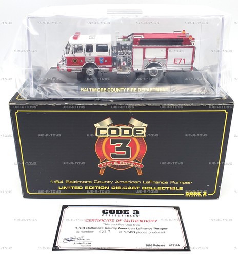 Code 3 Fire & Rescue Baltimore County American LaFrance Pumper Die-Cast ...