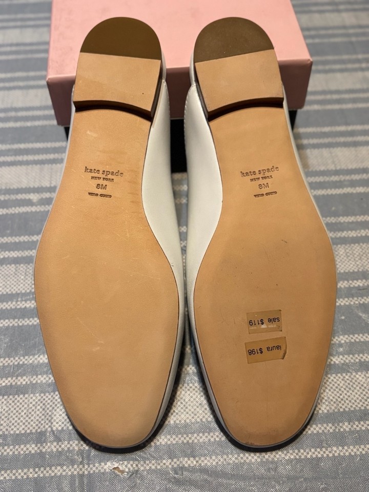 Kate Spade New York Flats | Optic White Mule Loafers Laura | Size 8 | eBay