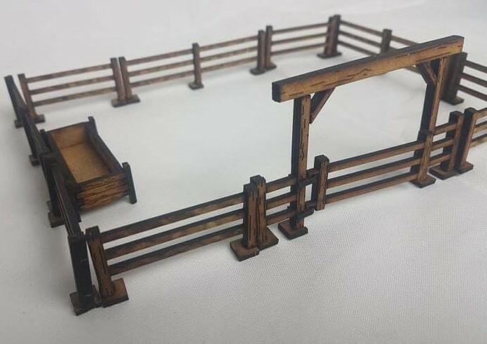 28mm wild west Fences MDF Terrain Suitable for cowboy games and dead ...