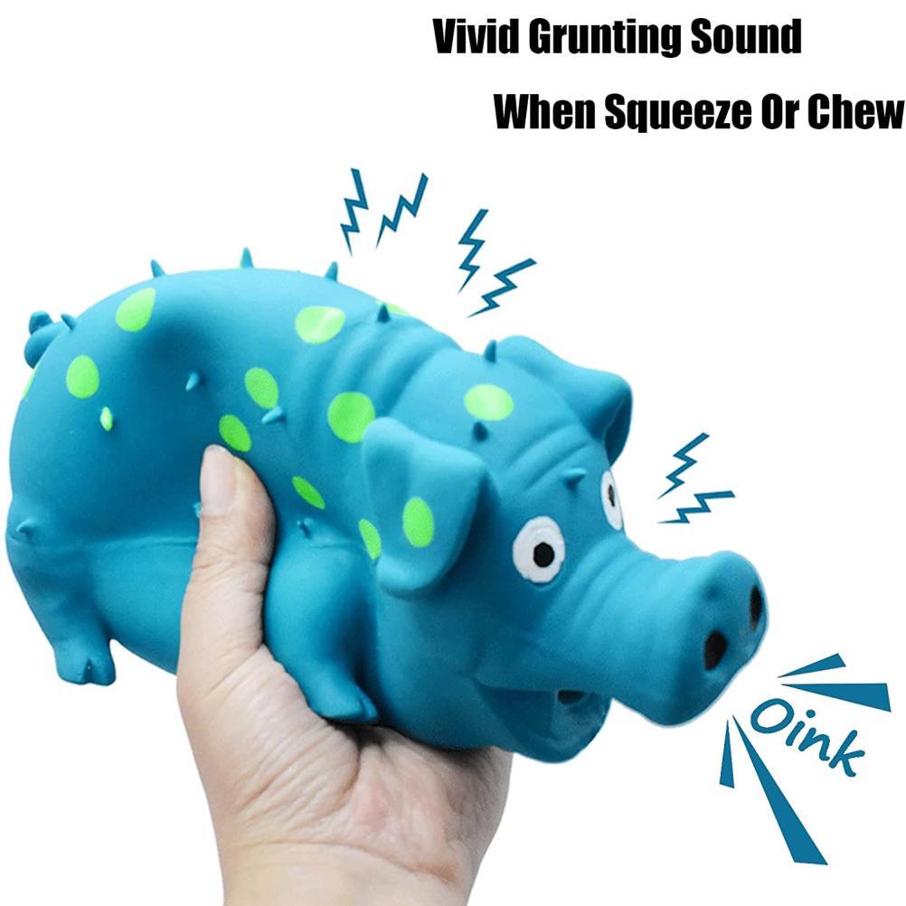 (3) Interactive Squeaky Pig Toy For Dogs Funny Grunting Sound Relieves ...