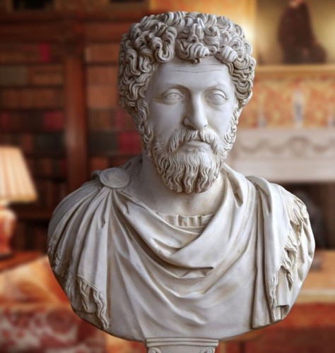 Bust Marcus Aurelius Statue Sculpture Realistic Marble Greek Roman ...