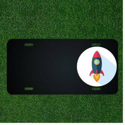 Custom Personalized License Plate With Add Names To Rocket Ship Design ...