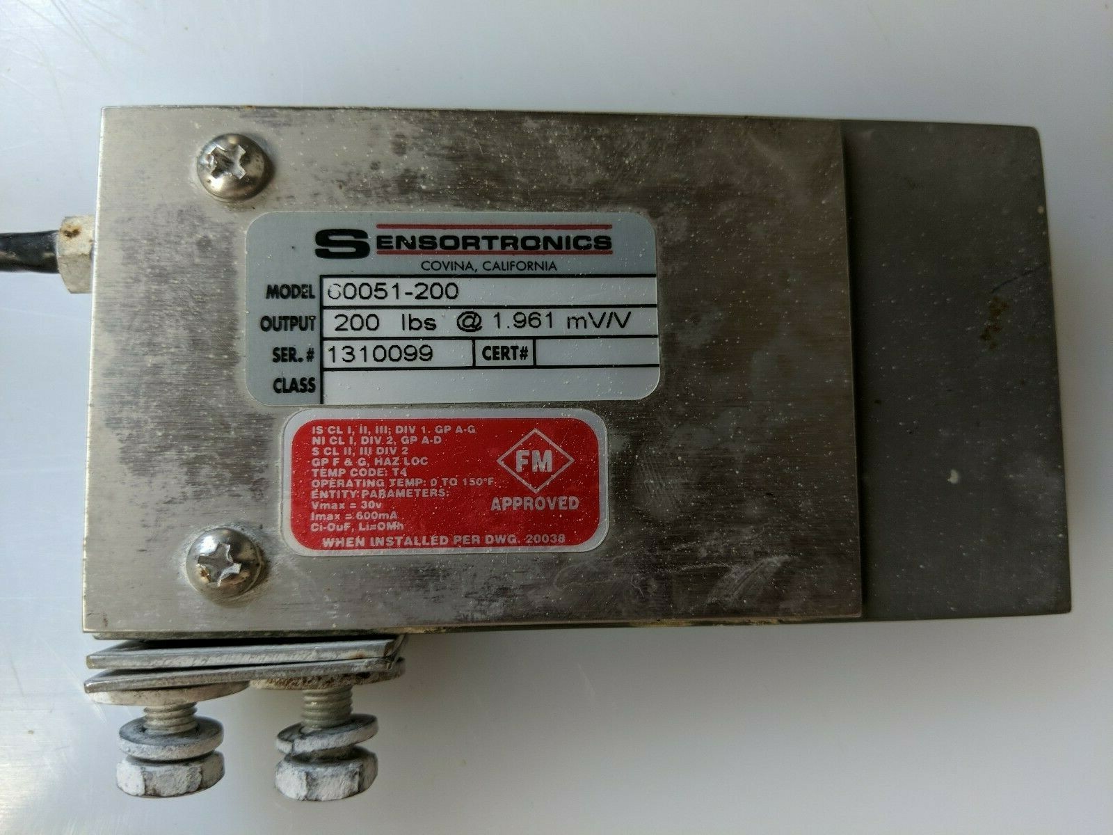 SENSORTRONICS C0051-2000 LOAD CELL 200 LBS | eBay