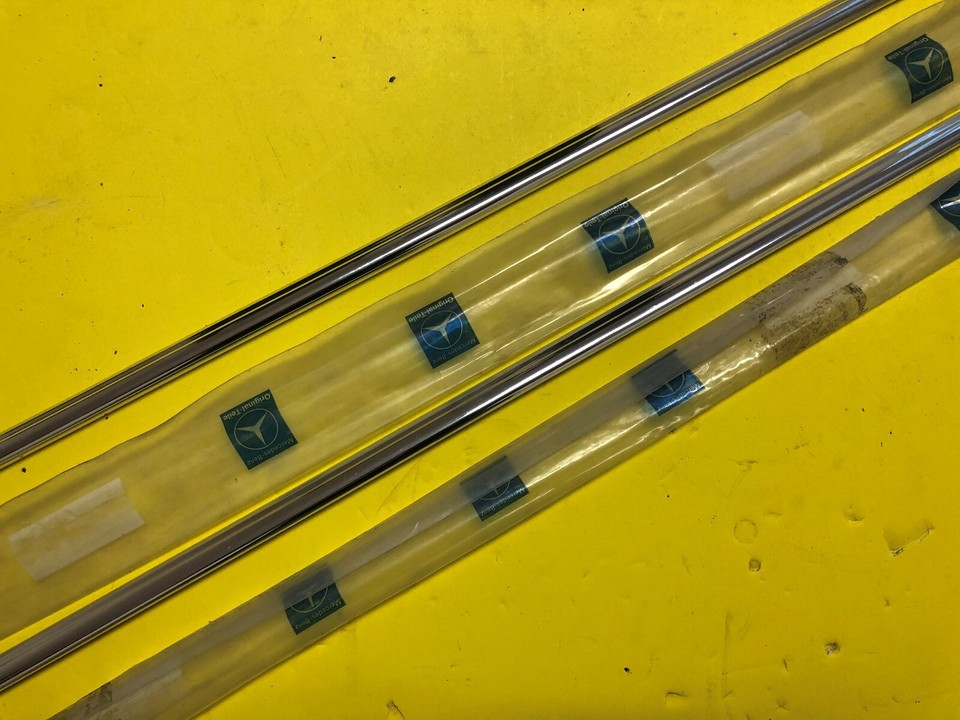 Mercedes W114 W115 Roof Rain Rail Gutter Moulding trim Set Genuine NOS ...