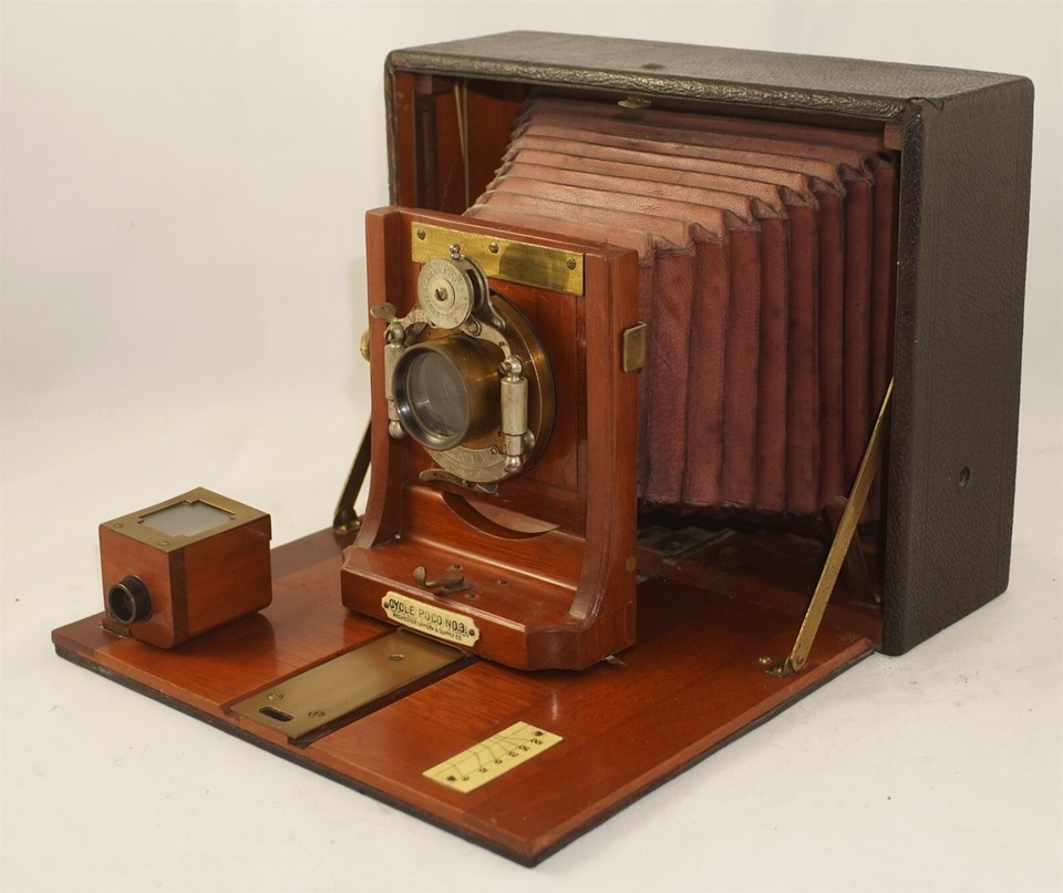 5x7 Cycle Poco No. 3 Folding Camera /w Brass Lens and Red Bellows | eBay