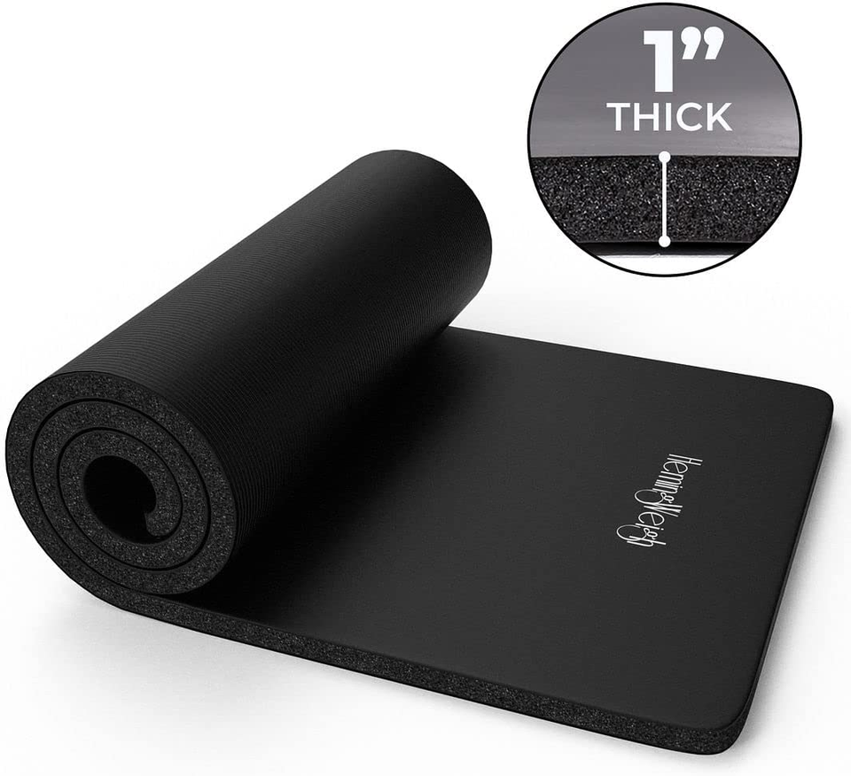 Yoga Mat Thick, 1 Inch Thick, Non Slip Exercise Mat for Home Workouts ...