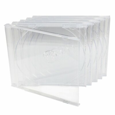 25 Standard 10.4 mm Jewel Case Single CD DVD Disc Storage Assembled ...