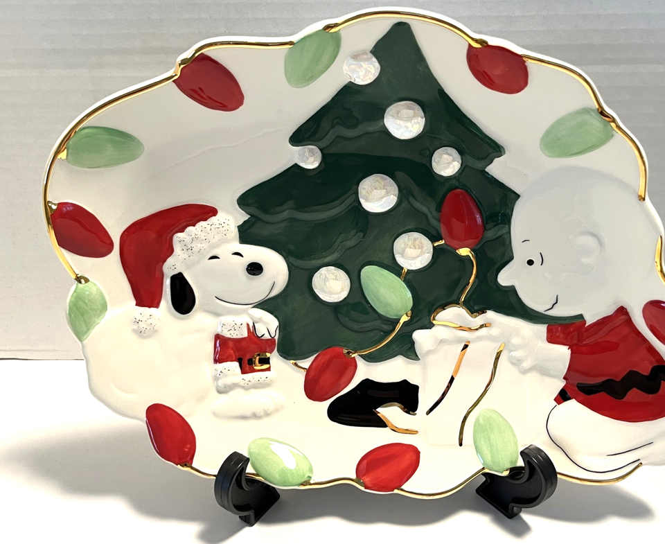 Lenox Christmas Snoopy Peanuts Charlie Brown Appetizer Cookie Canapé ...
