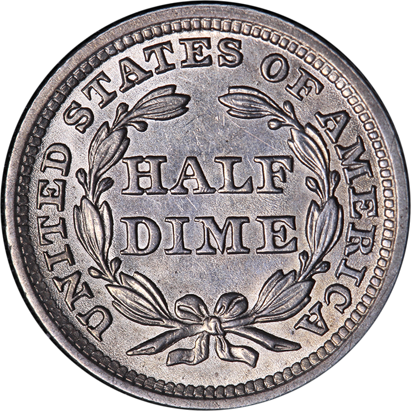 1848-P Seated Liberty Half Dime Medium Date Nice BU Great Eye Appeal ...