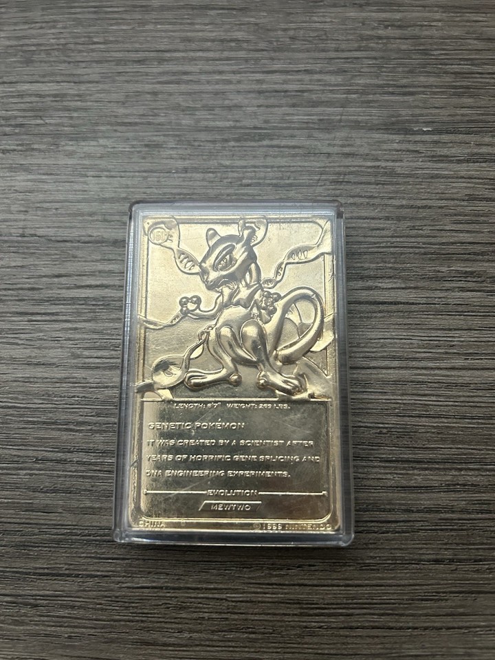 1999 Mewtwo Pokemon 24K Gold Plated Trading card Limited Edition Burger ...