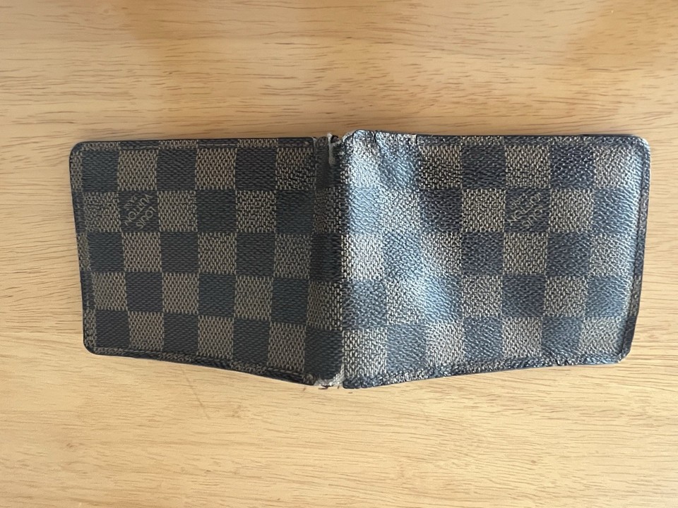 Louis Vuitton LV Brown Checkered Bi-Fold Wallet *Used* with Original ...