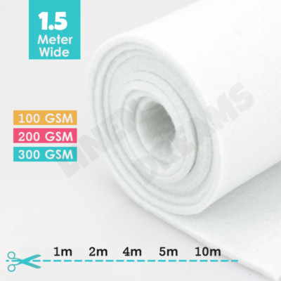 100/200/300 GSM Polyester Wadding Dacron 150cm Wide Batting Post ...