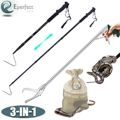 47“ ”Heavy Duty Snake Tongs Reptile Grabber Catcher Handling Tool &57 ...
