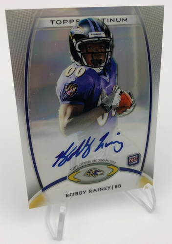 2012 BOBBY RAINEY AUTO Topps Platinum #158 Card Baltimore RAVENS KY ...